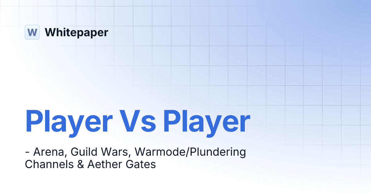 Player Vs Player | Whitepaper